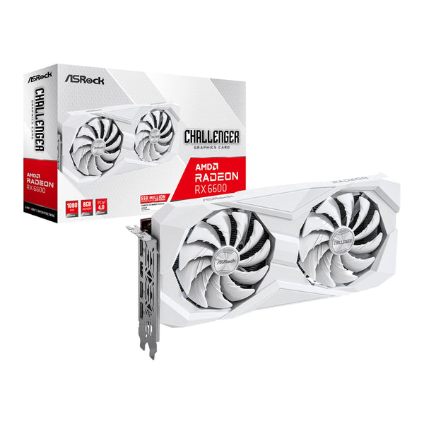 ASRock Radeon RX6600 Challenger D 8G GDDR6 128-BIT Graphics Card - Whi ...
