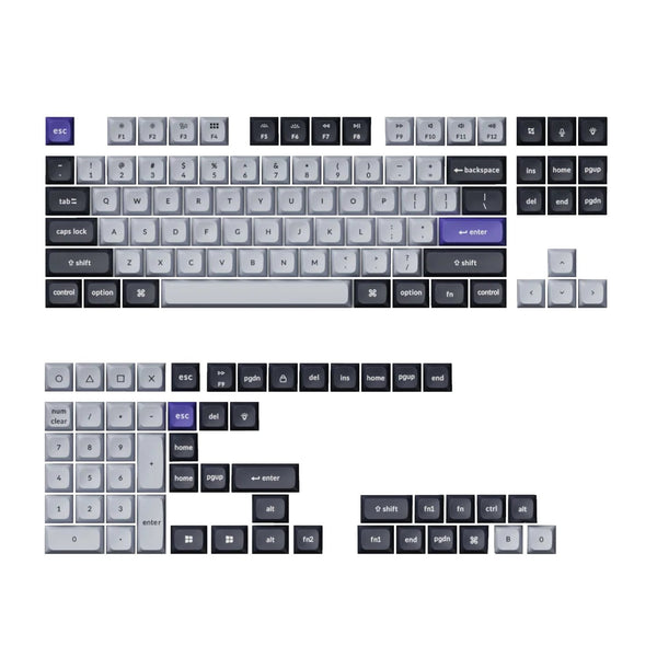 Keychron Double Shot KSA PBT Keycap Set - Dark Grey/White Smoke – TechTic