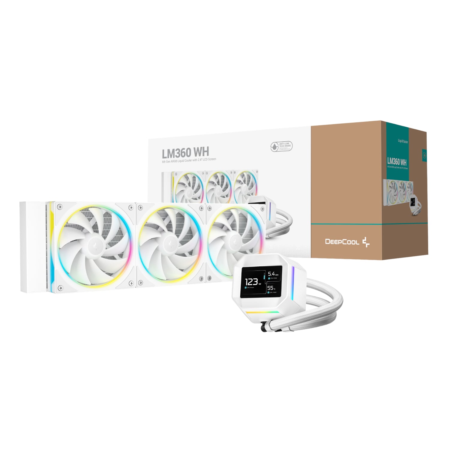 DeepCool LM360 ARGB 360mm AIO CPU Liquid Cooler - White – TechTic